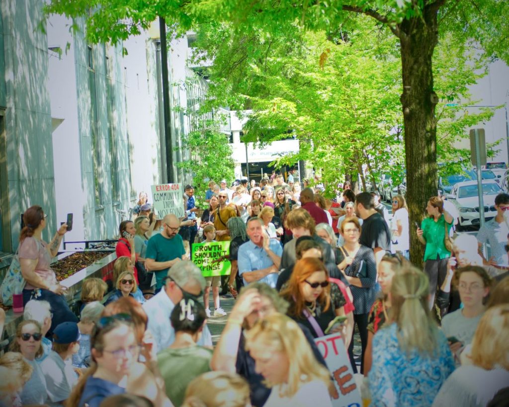 Crowd outside City Hall for data center hearing 6.10.26 - BirminghamWatch