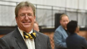 Rev Keith Thompson, chair of BSC Board of Trustees, is sporting a BSC ...